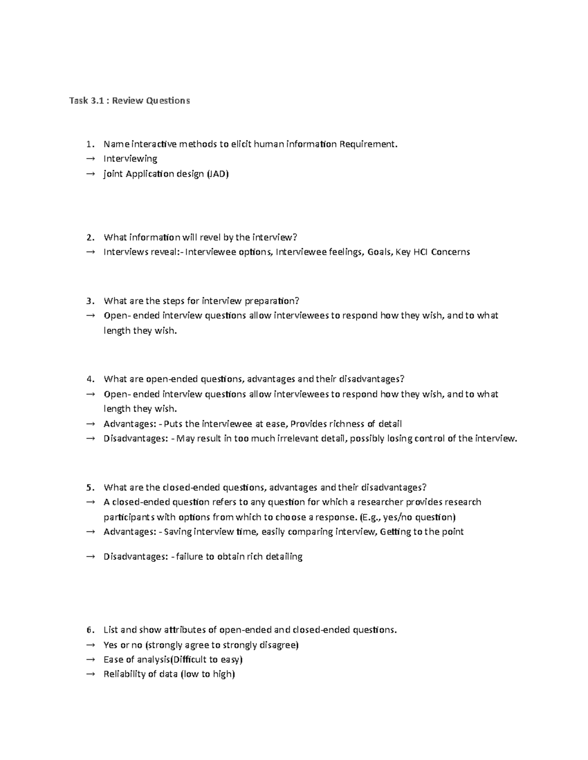 ITSU 2004 Tutorial 3 - Task 3 : Review Questions Name interactive ...
