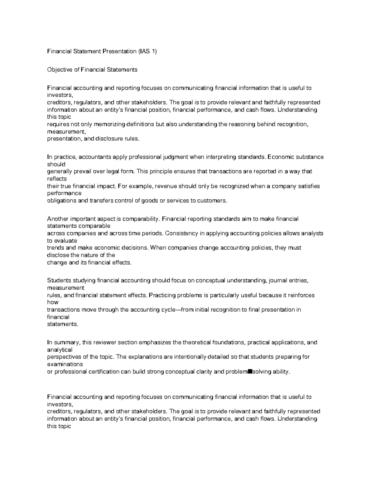 FAR 5: Comprehensive Review of Financial Statement Presentation - Studocu