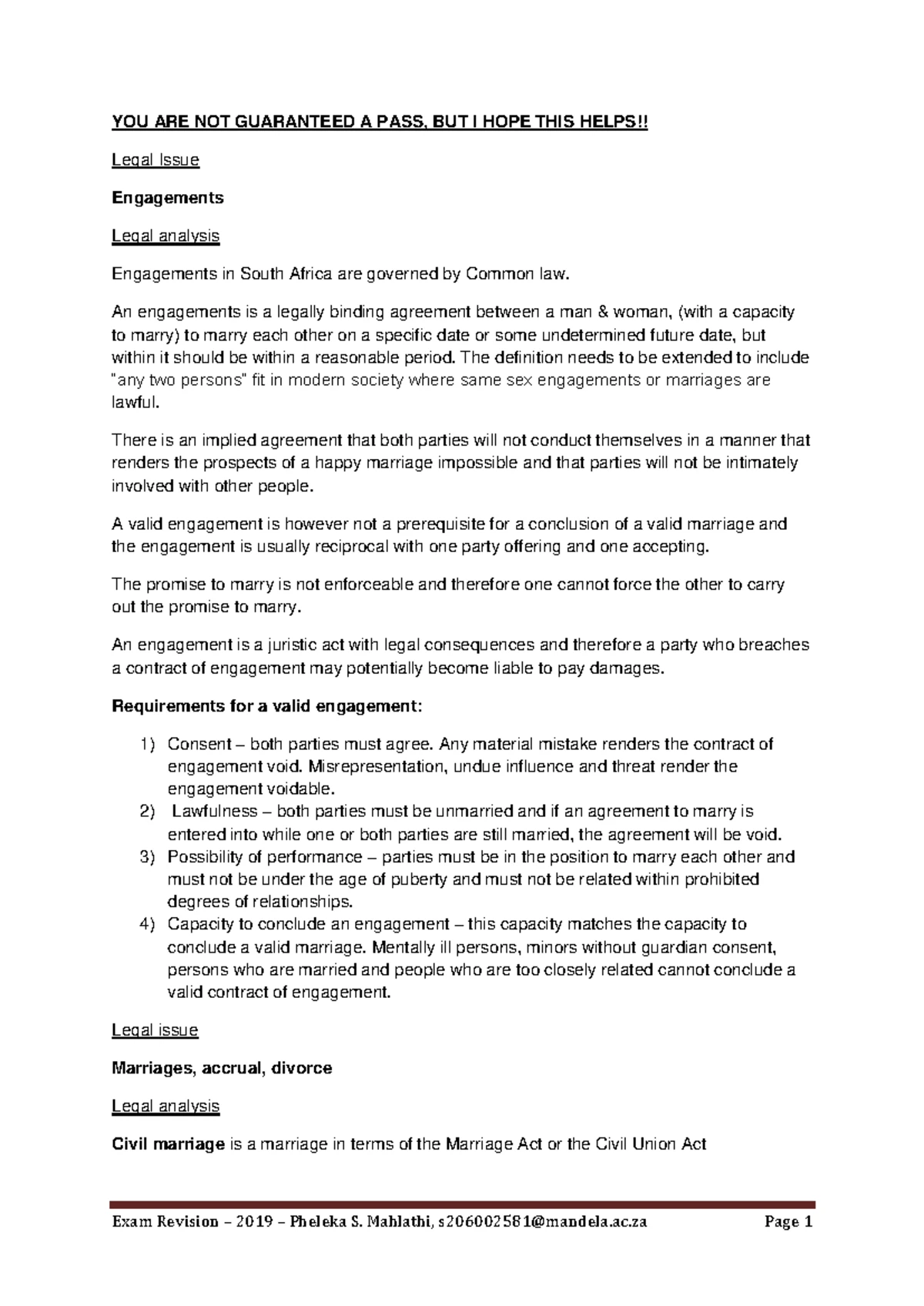 Grootboom Case Summary - Surname and initials Mahlathi PS Student ...