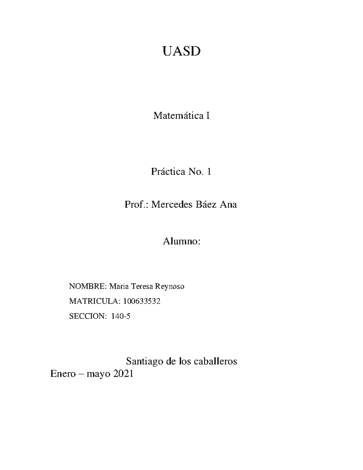 Matemáticas MAT-014: Manual de Práctica Unidad 1 - Studocu