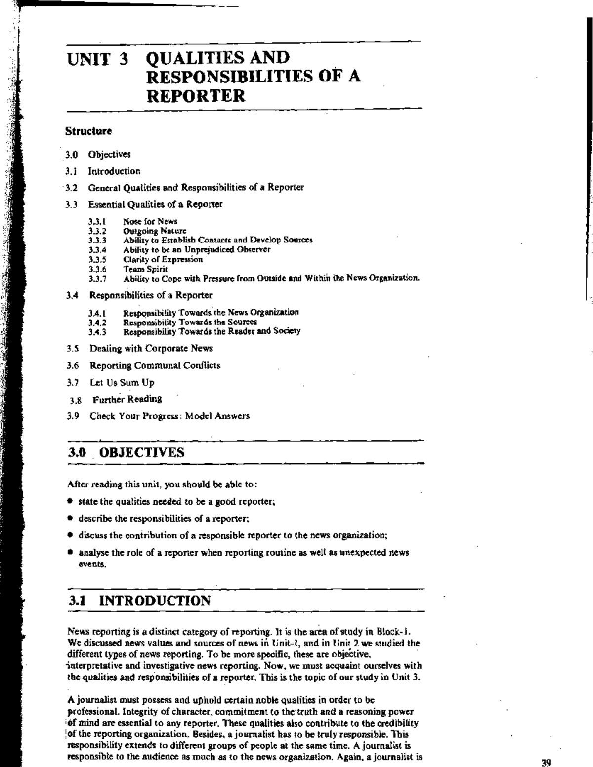 UNIT 3: QUALITIES AND RESPONSIBILITIES OF A REPORTER - A Comprehensive ...
