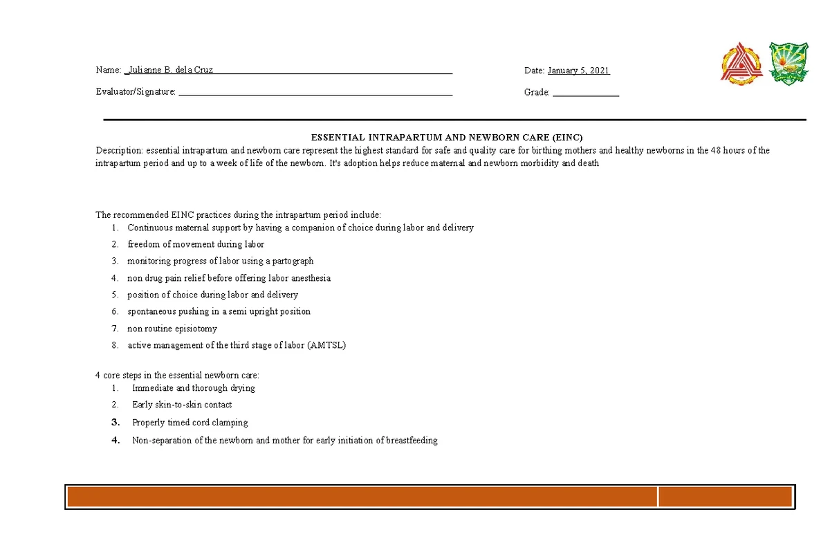 Maternal Intrapartum Care: Theories of Labor Onset - BSN 4B Notes - Studocu