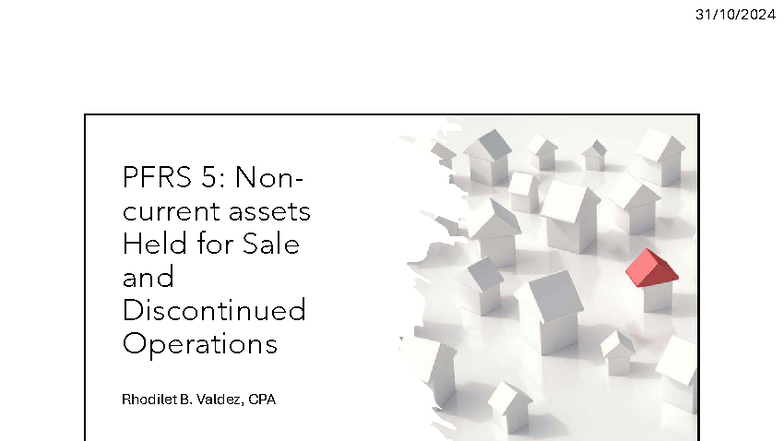 PFRS 5: Noncurrent Assets Held for Sale & Discontinued Ops - Studocu