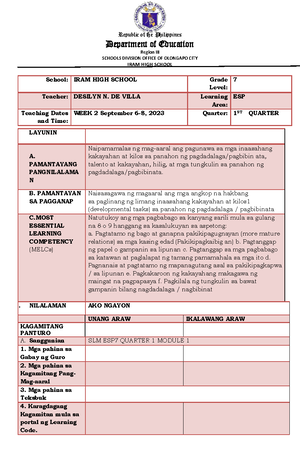 DLP - Detailed Lesson Plan - Detailed Lesson Plan (DLP) DLP Asignatura ...