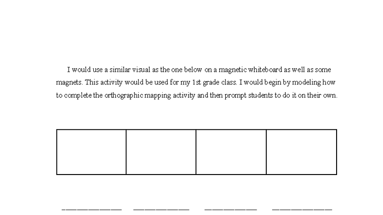 Task 2: Orthographic Mapping Activity for 1st Grade Class - Studocu
