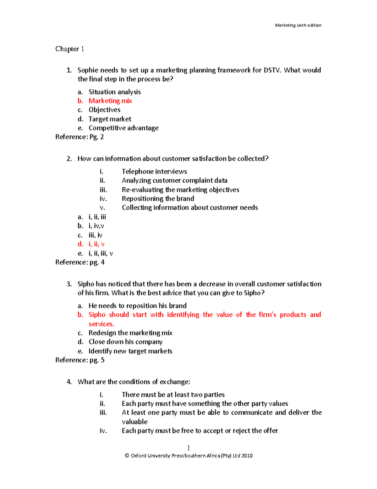Chapter 1 Study Guide: Key Marketing Concepts & Answers - Studocu