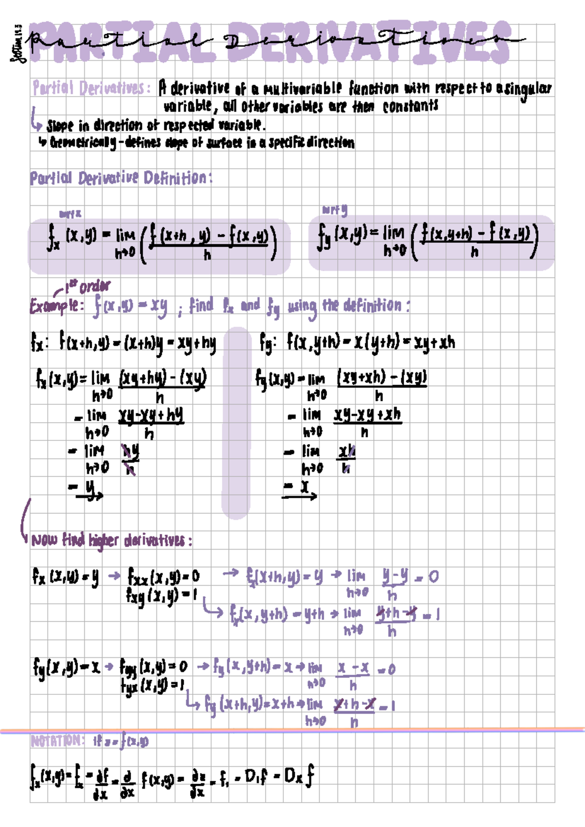 1.2 Partial Derivatives - D Partial Derivatives: A derivative of a ...