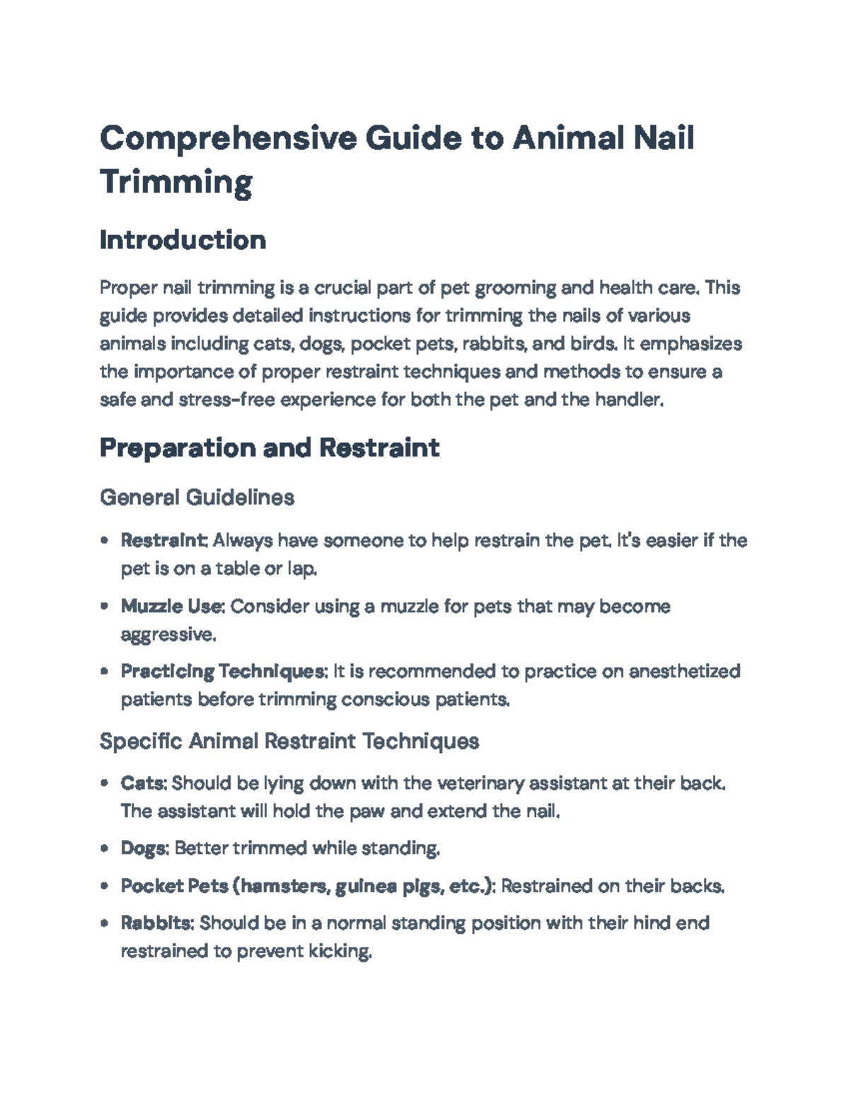 Comprehensive Guide to Animal Nail Trimming Techniques and Tips ...