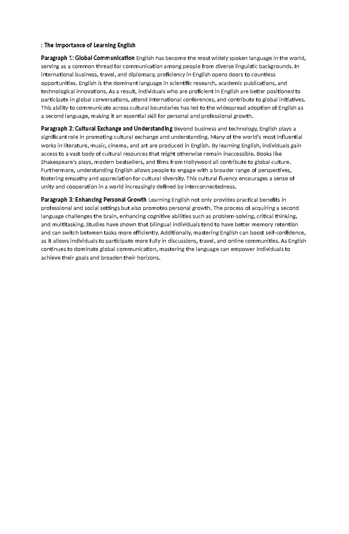 The Importance of Learning English - : The Importance of Learning ...