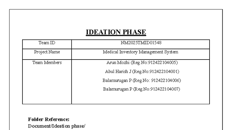Ideation Phase - Medical Inventory Management System (NM2025TMID01548 ...