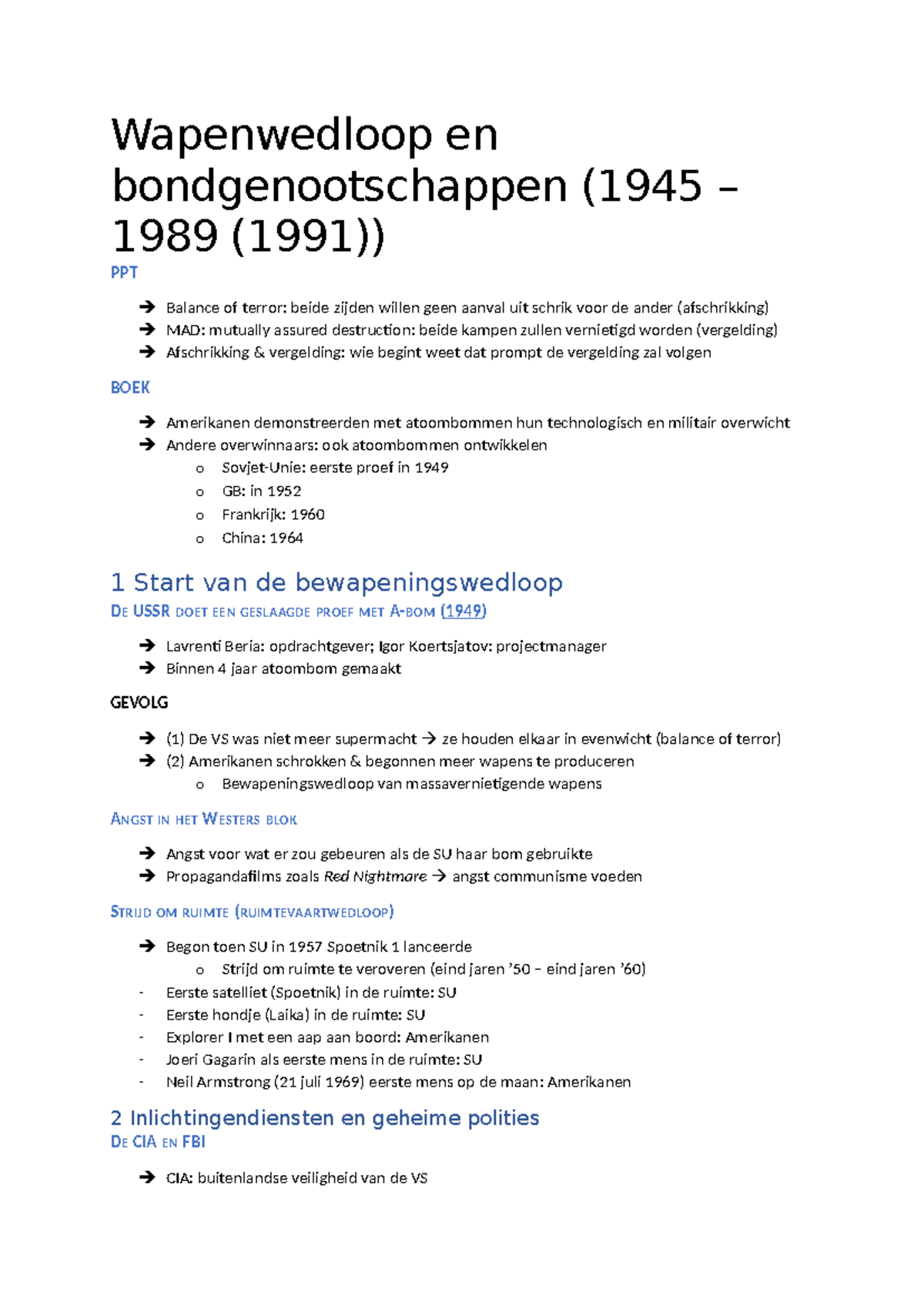 Wapenwedloop en Bondgenootschappen (1945-1989): Koude Oorlog Analyse ...