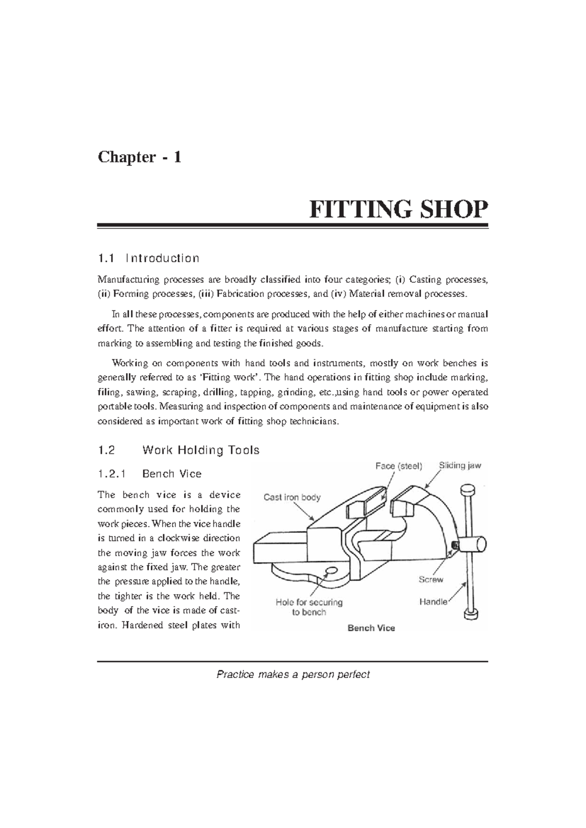 FITTING SHOP Workshop Overview and Tool Classification Essentials - Studocu