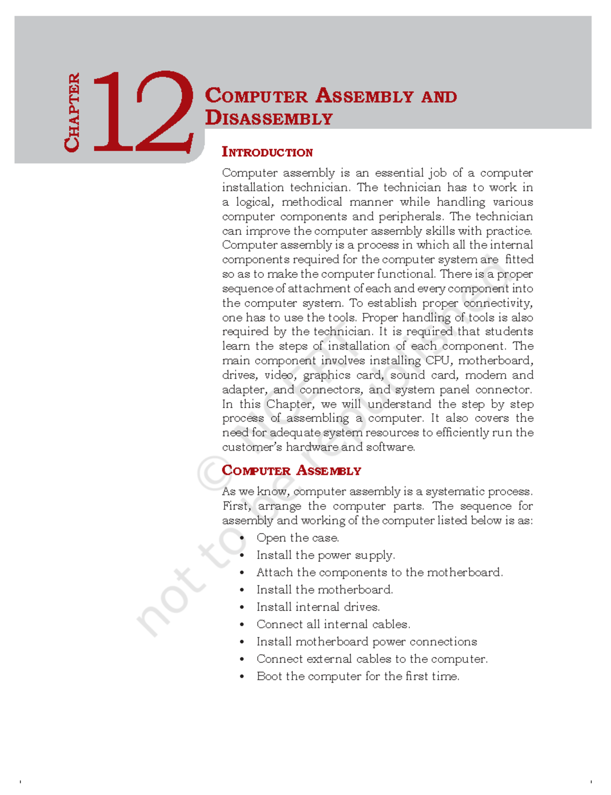 Chapter 12: Computer Assembly and Disassembly Guide (IT Class XI) - Studocu