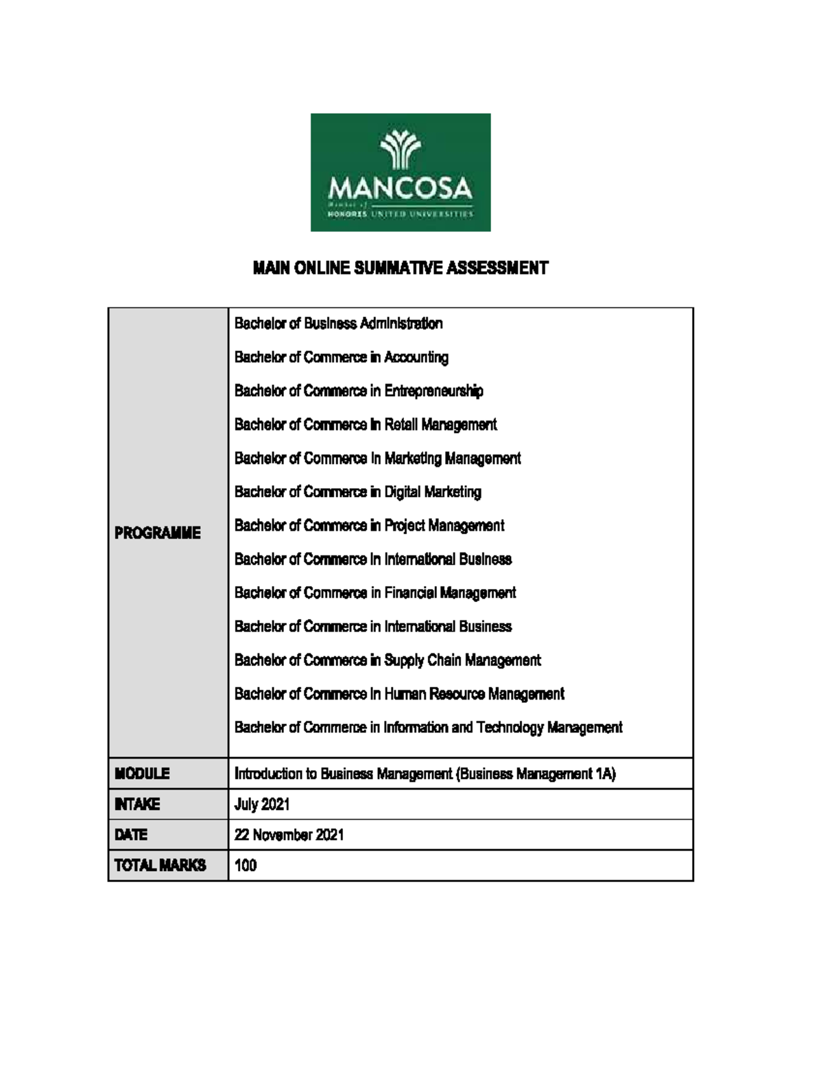 OSA TEST - Online Summative Assessment Overview and Guidelines - Studocu