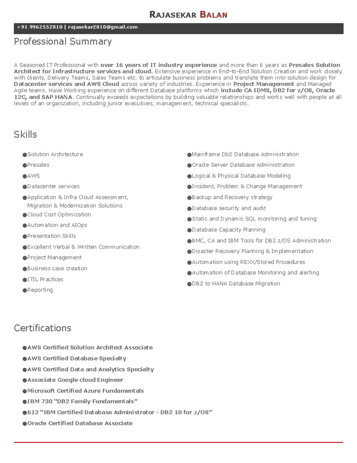 rajasekar-balan-it-professional-resume-skills-profile-studocu