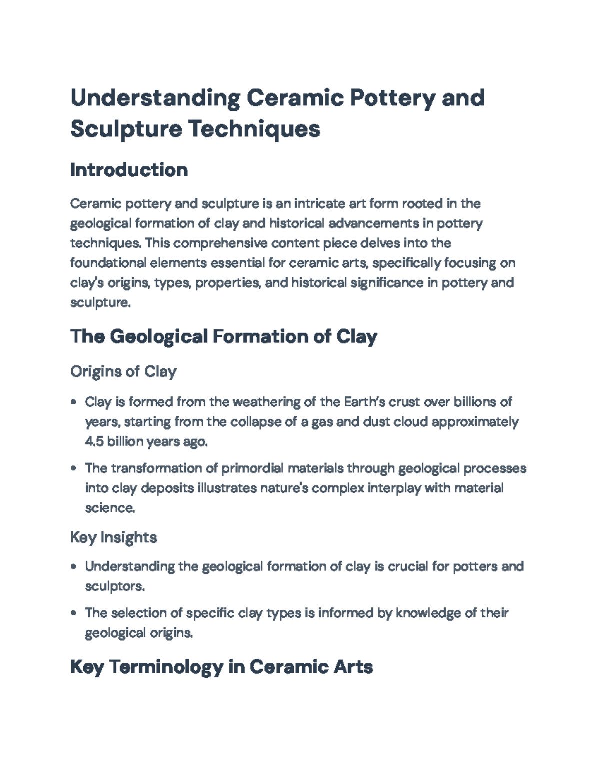 Understanding Ceramic Pottery & Sculpture Techniques: Origins ...