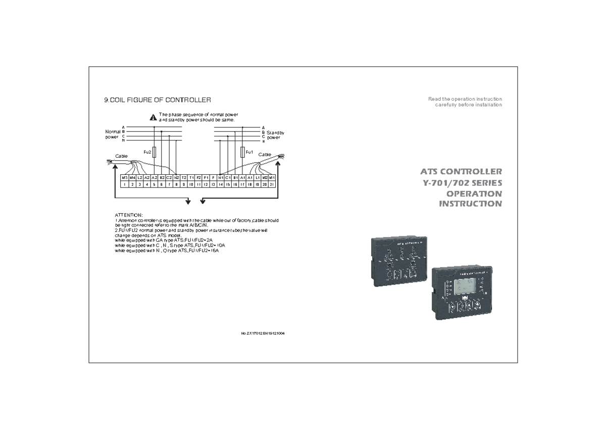 CNC ATS Controller Manual (Y-701/Y-702 Series) - Studocu