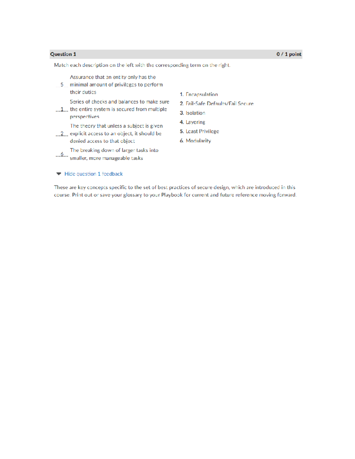 CYB 200 - Module 2 Knowledge Check: Key Concepts of Secure Design - Studocu