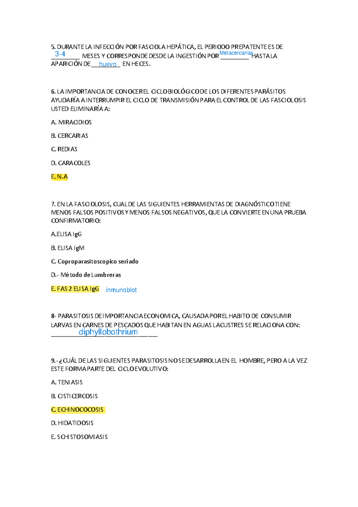 Teorico Parasito - 5. DURANTE LA INFECCIÓN POR FASCIOLA HEPÁTICA, EL ...