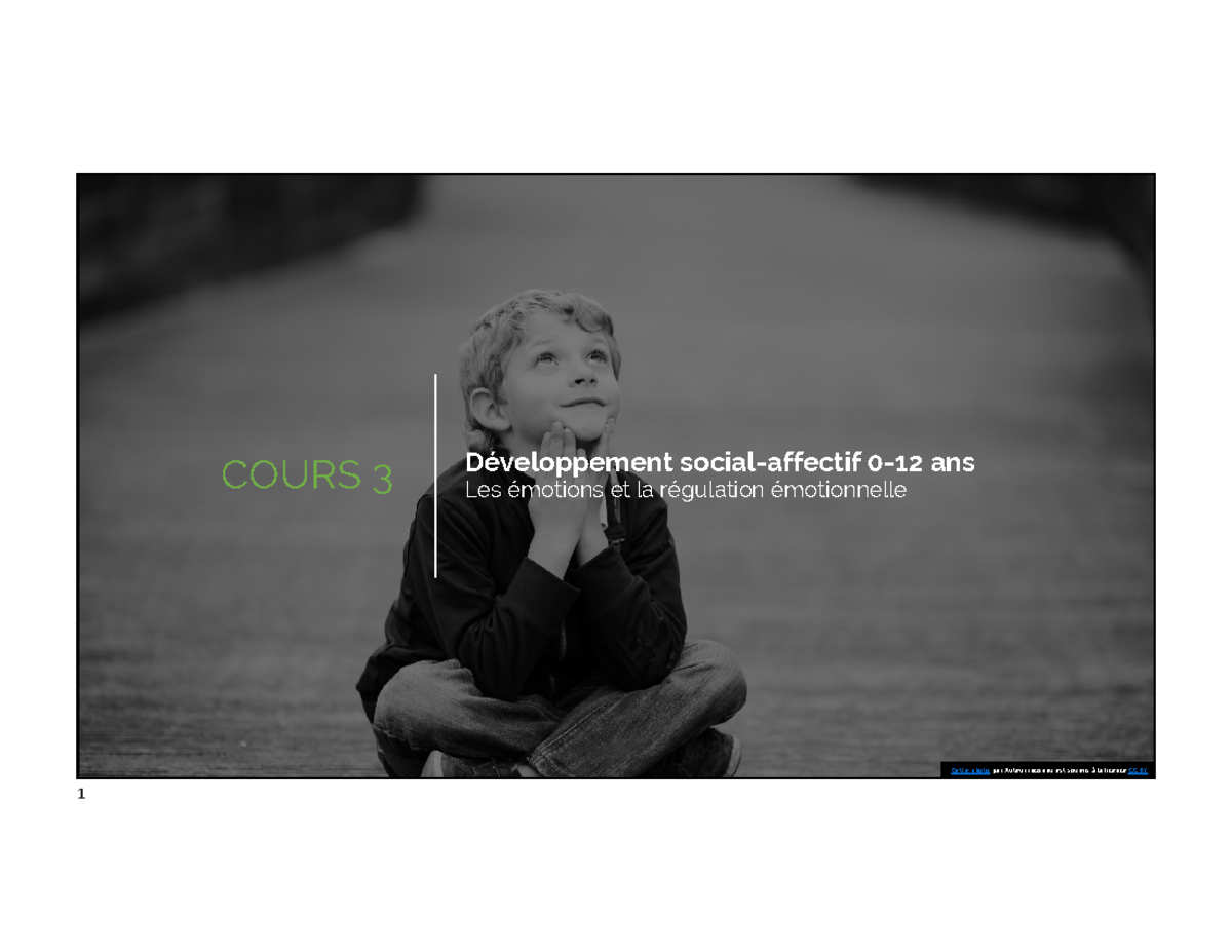 Les émotions et la régulation émotionnelle : Développement de l'enfant ...