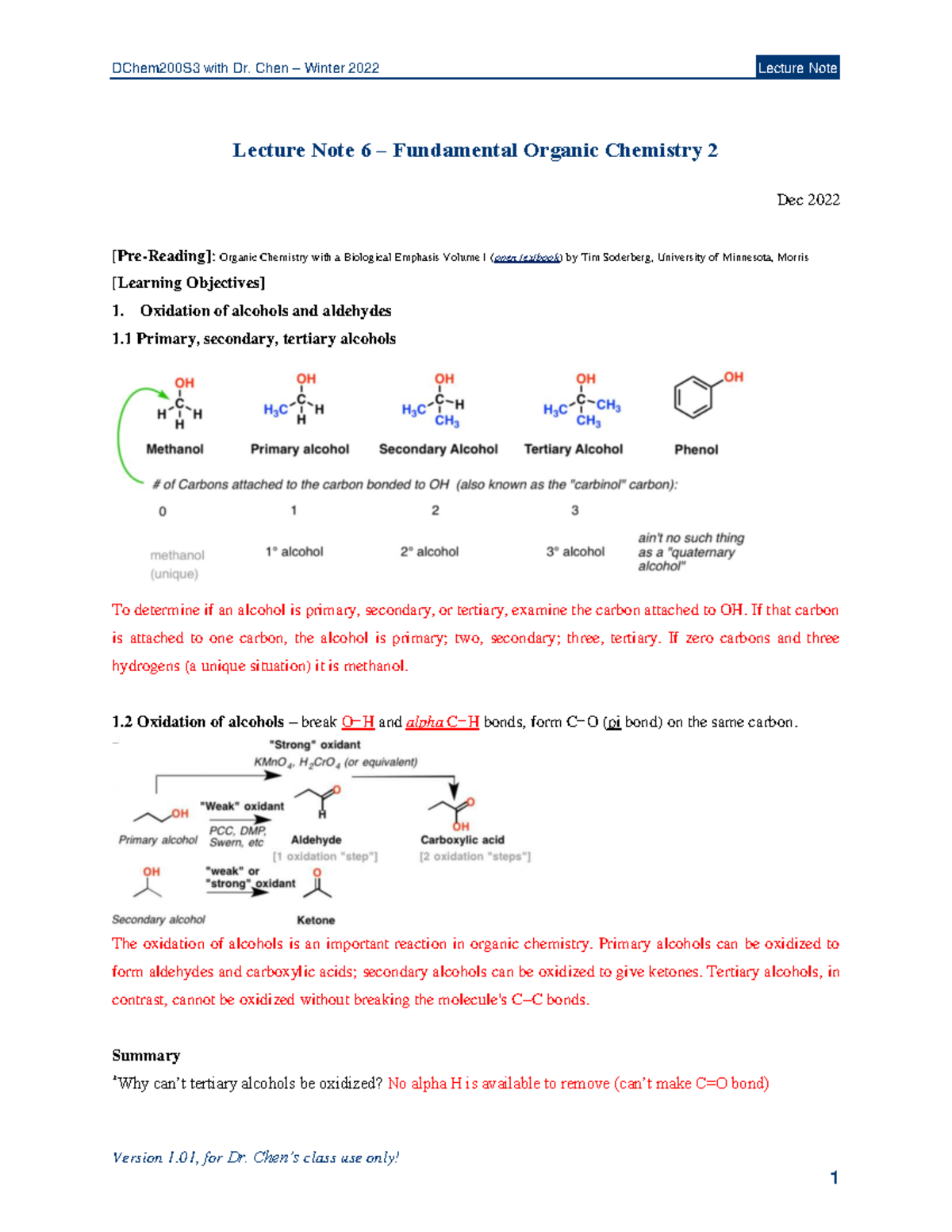 DChem200S3 - Lecture Note 6: Fundamental Organic Chemistry 2 - Studocu