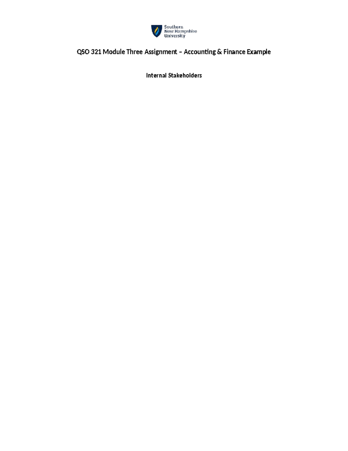 QSO 321 Module Three Assignment - This would include deciding that the ...