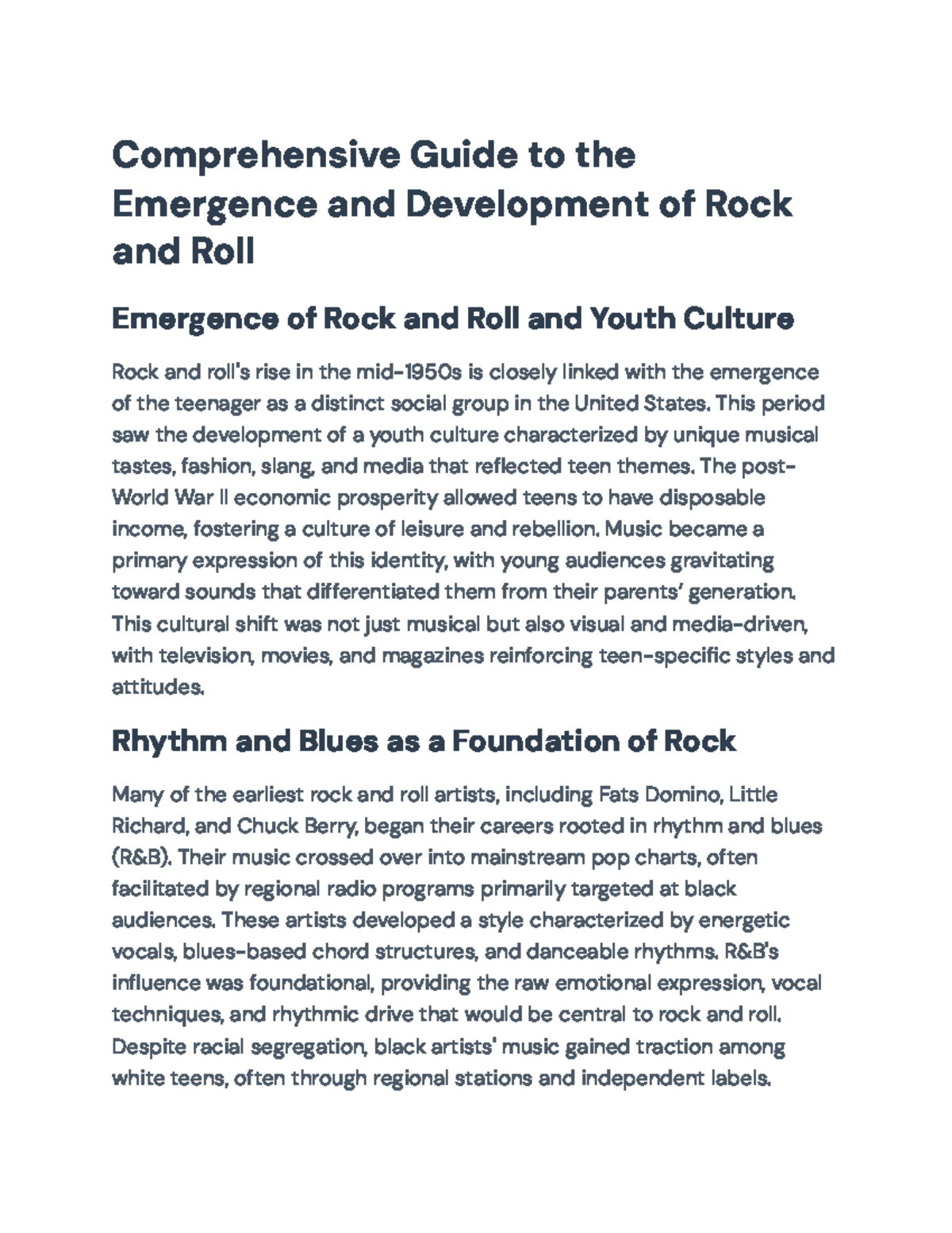 Comprehensive Guide to the Emergence & Cultural Impact of Rock and Roll ...