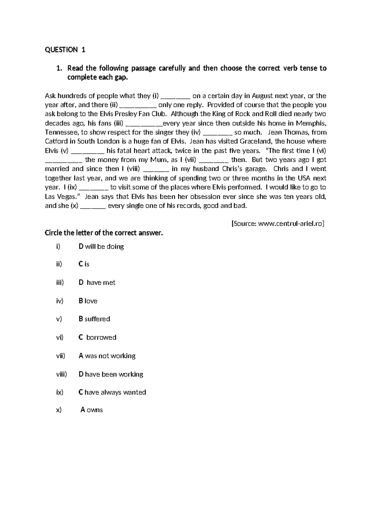 Tense Exercise for E-Learning Feedback (ENG 101) - Studocu