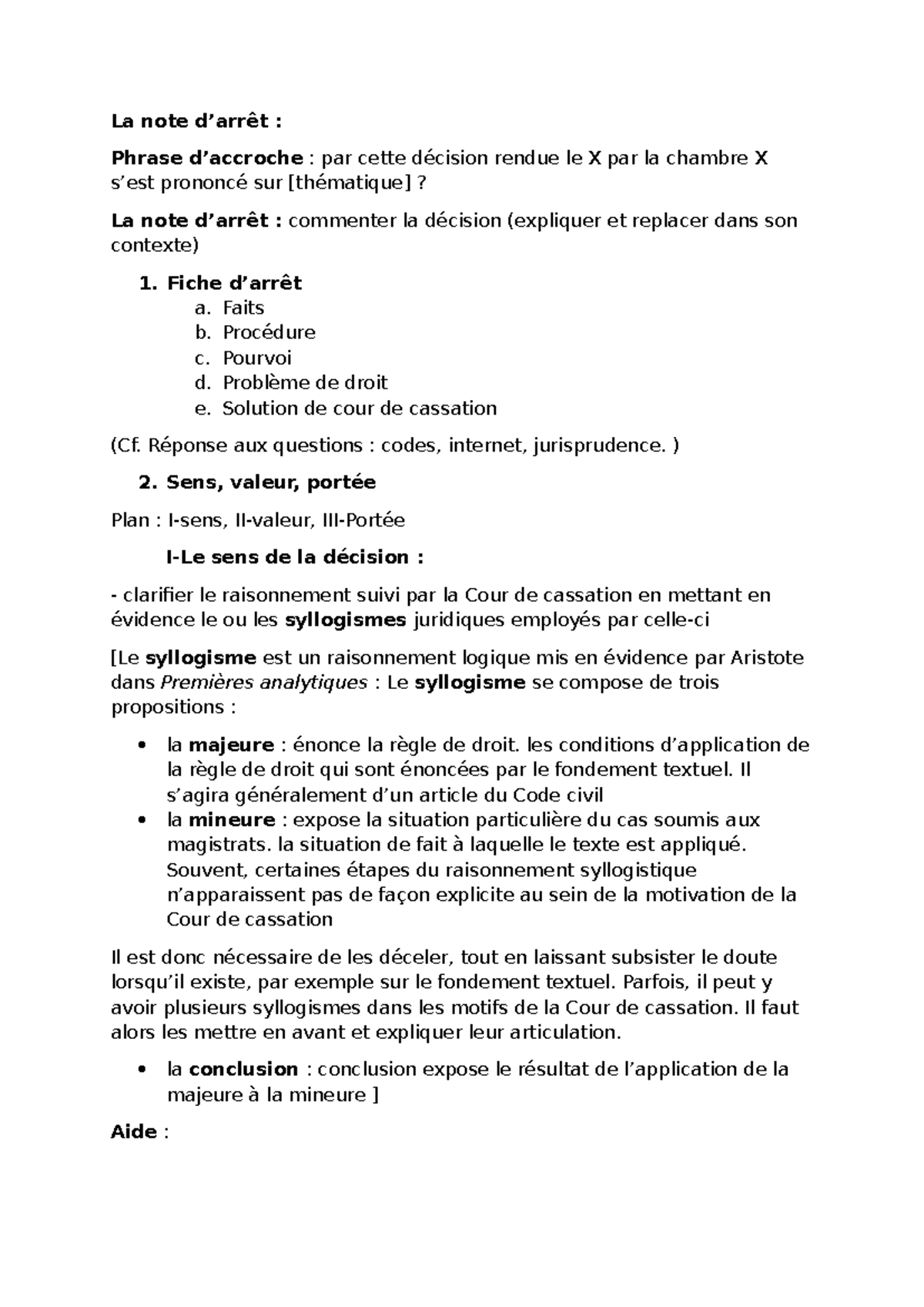 Méthodologie de la Note d'Arrêt : Analyse et Commentaire Juridique ...