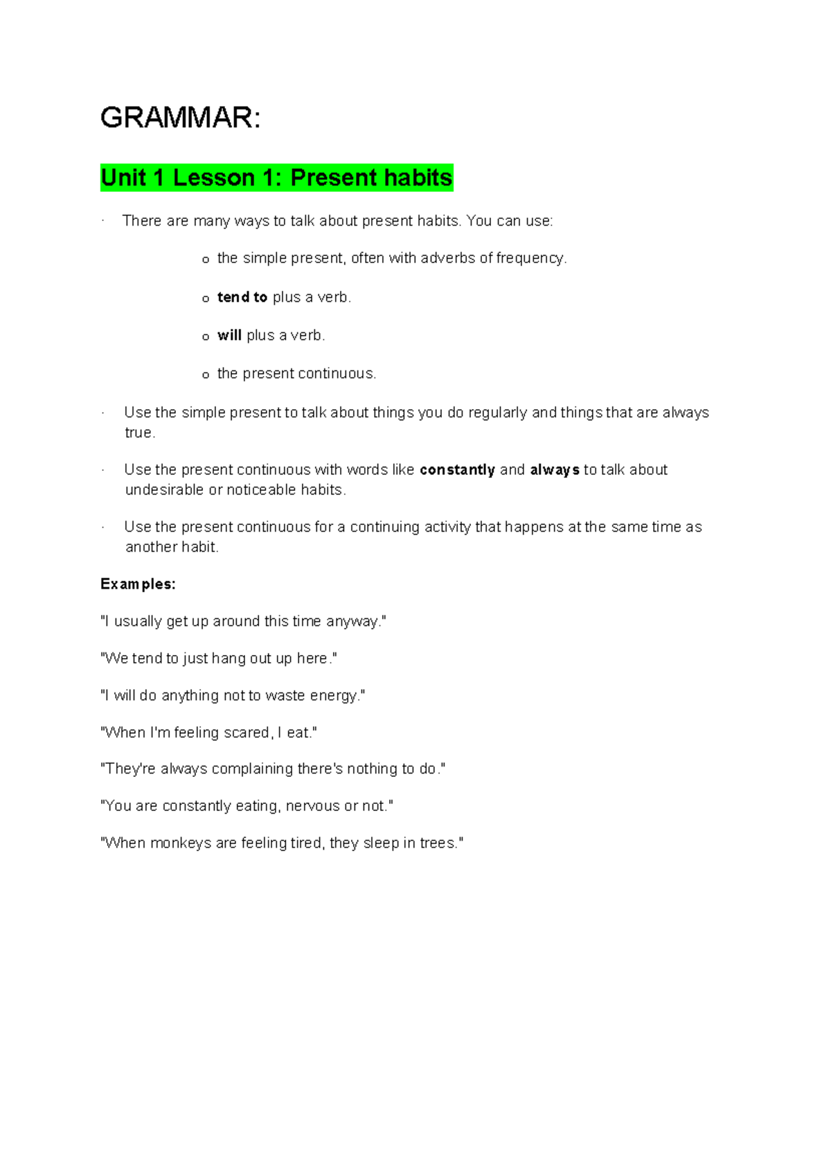 Grammar Y Vocabulary - fcgvhnkml,ñkjbhgfdfghjklijhyg - GRAMMAR: Unit 1 ...