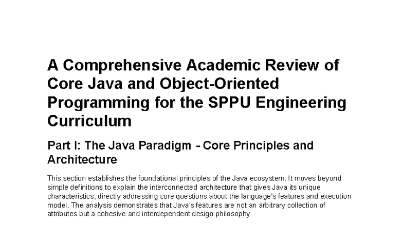 SPPU Engineering Curriculum: Core Java Principles & Architecture - Studocu