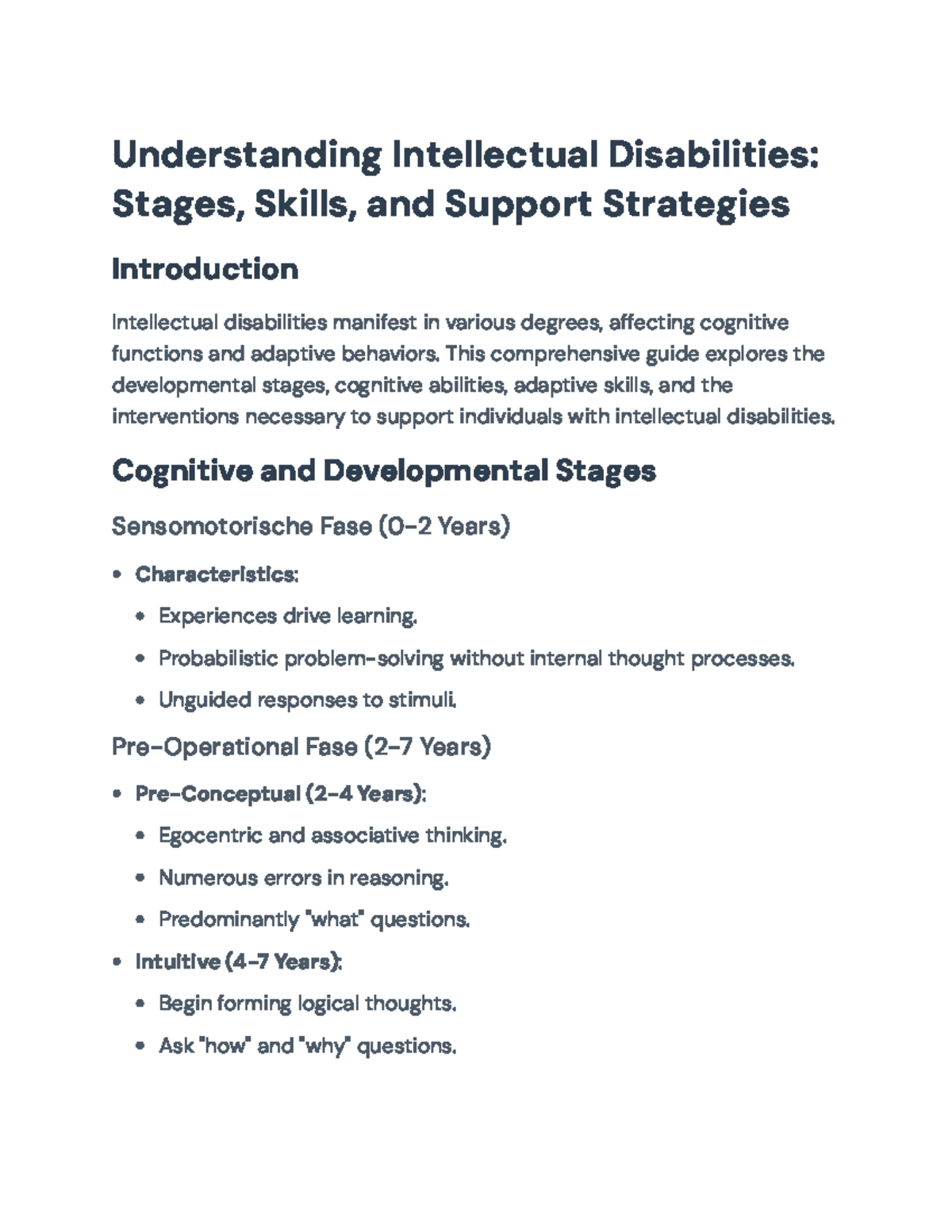 Understanding Intellectual Disabilities: Stages and Support Strategies ...