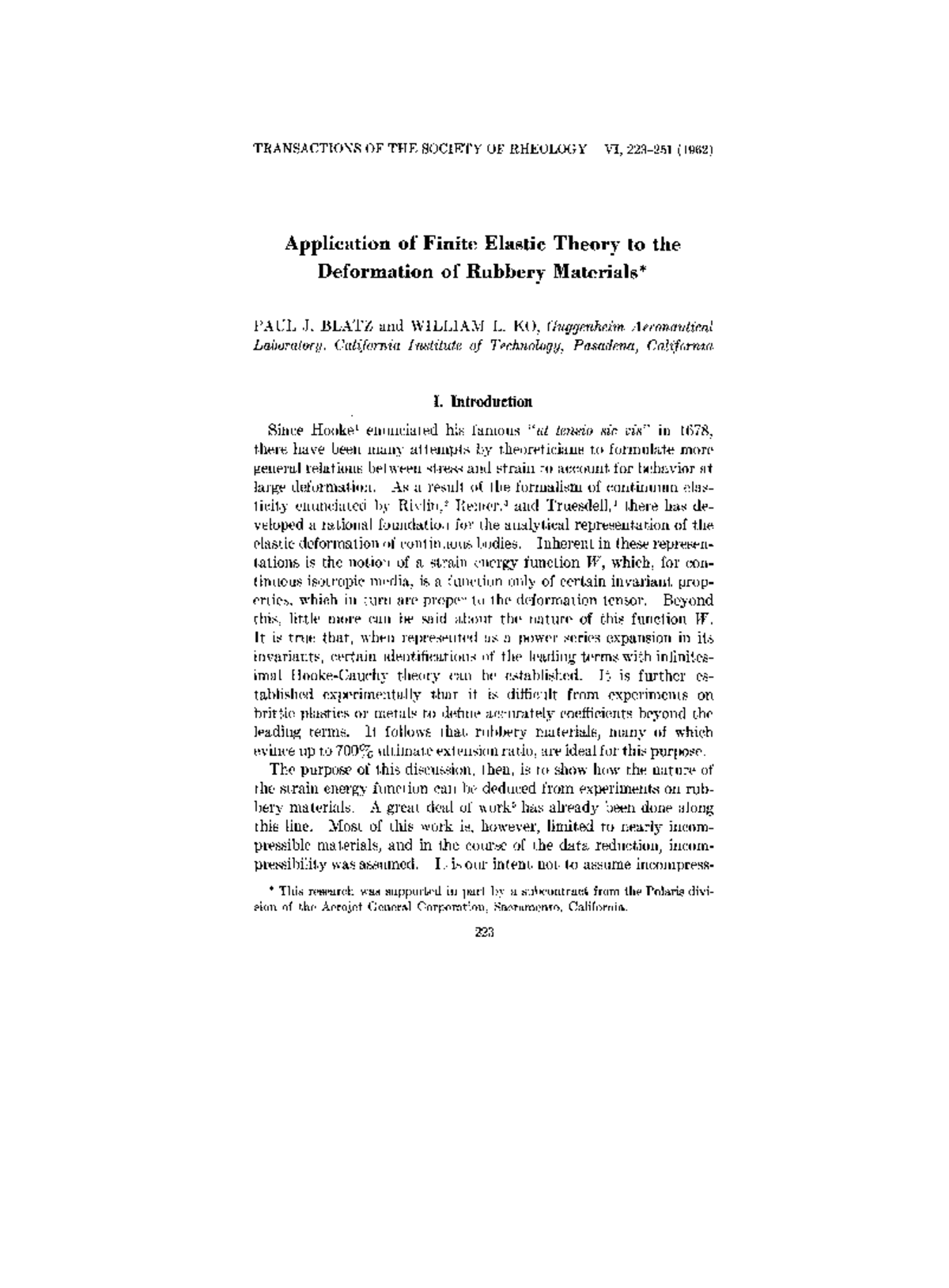 Blatz-KO - Theory of Nonlinear Elasticity and Rubber Materials Analysis ...