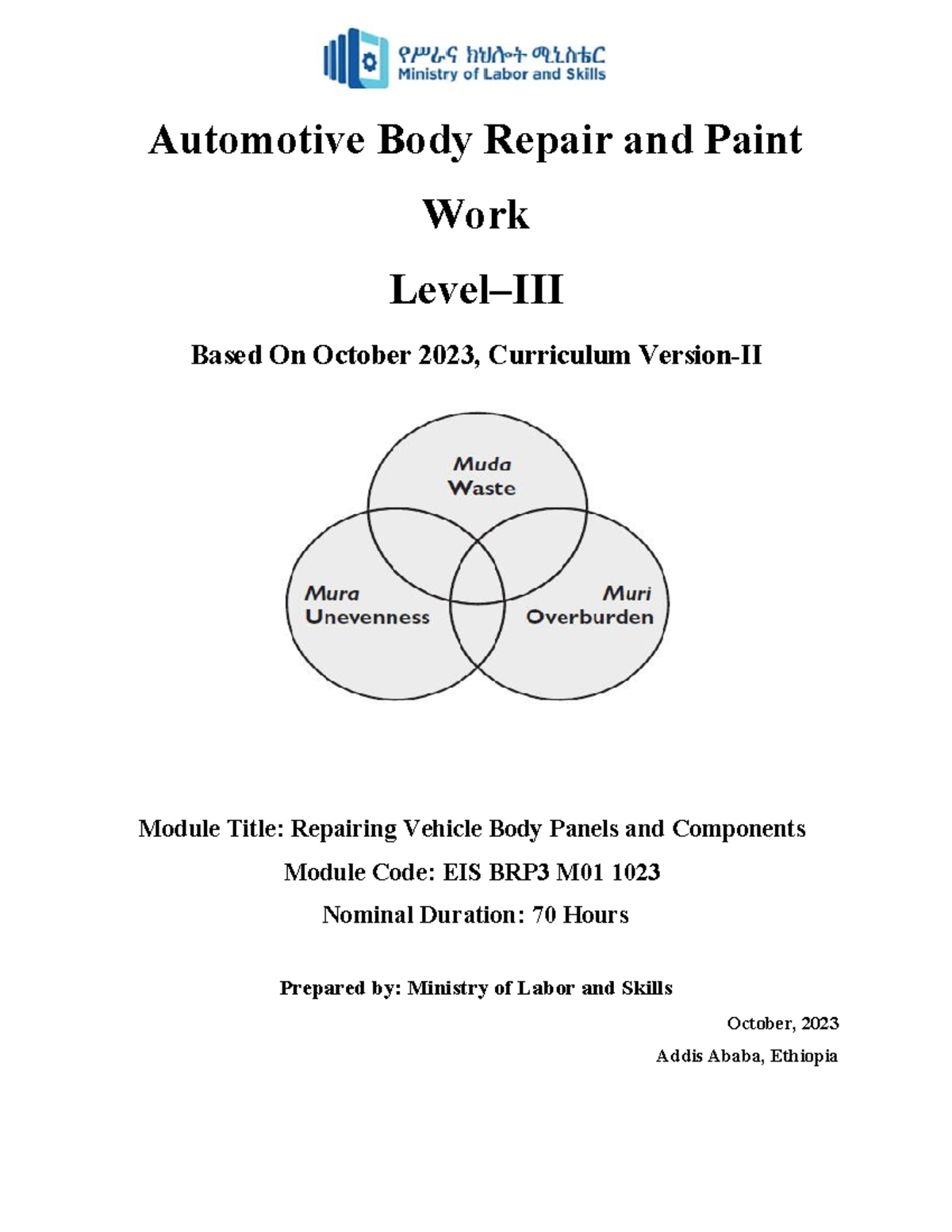 EIS BRP3 M01 1023: Preventing and Eliminating MUDA in Automotive Repair ...