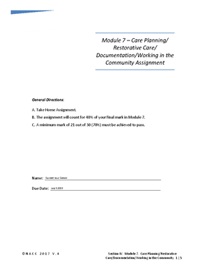 Module 9 psw assisting the dying person test - Module 9 PSW Assisting ...