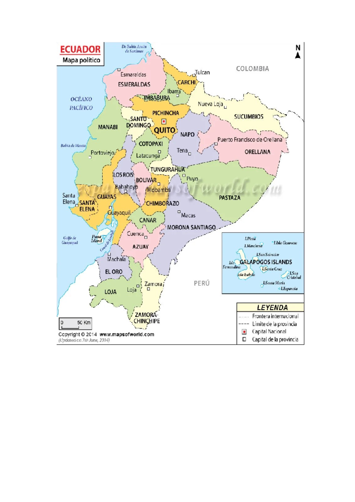 Mapa - quito - ECUADOR De Bahia Ancón N de Sardinas Mapa político ...