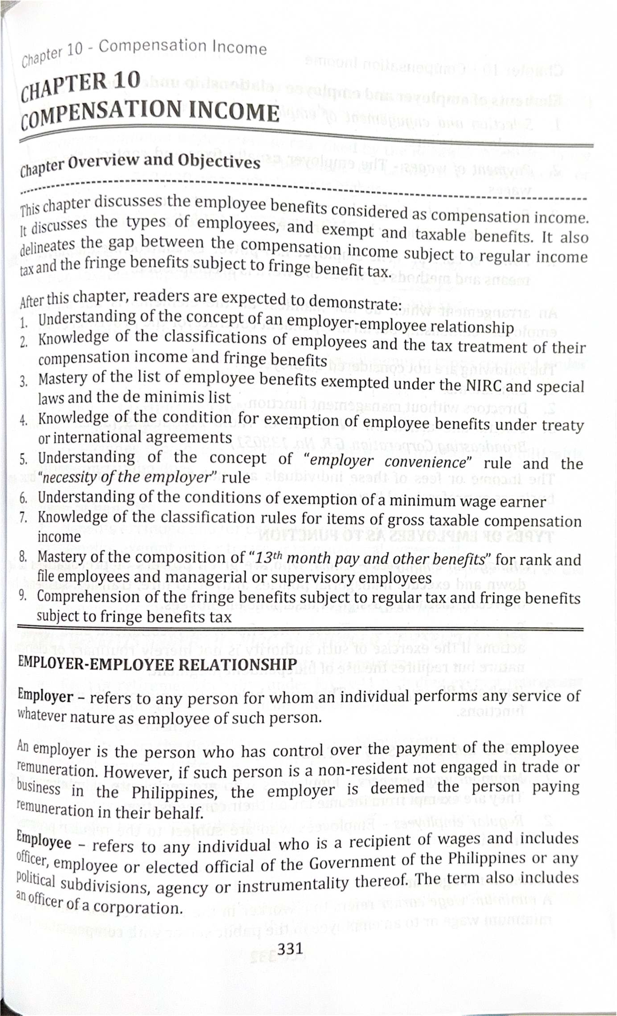 Chapter 10: Compensation Income and Taxation Overview - Studocu