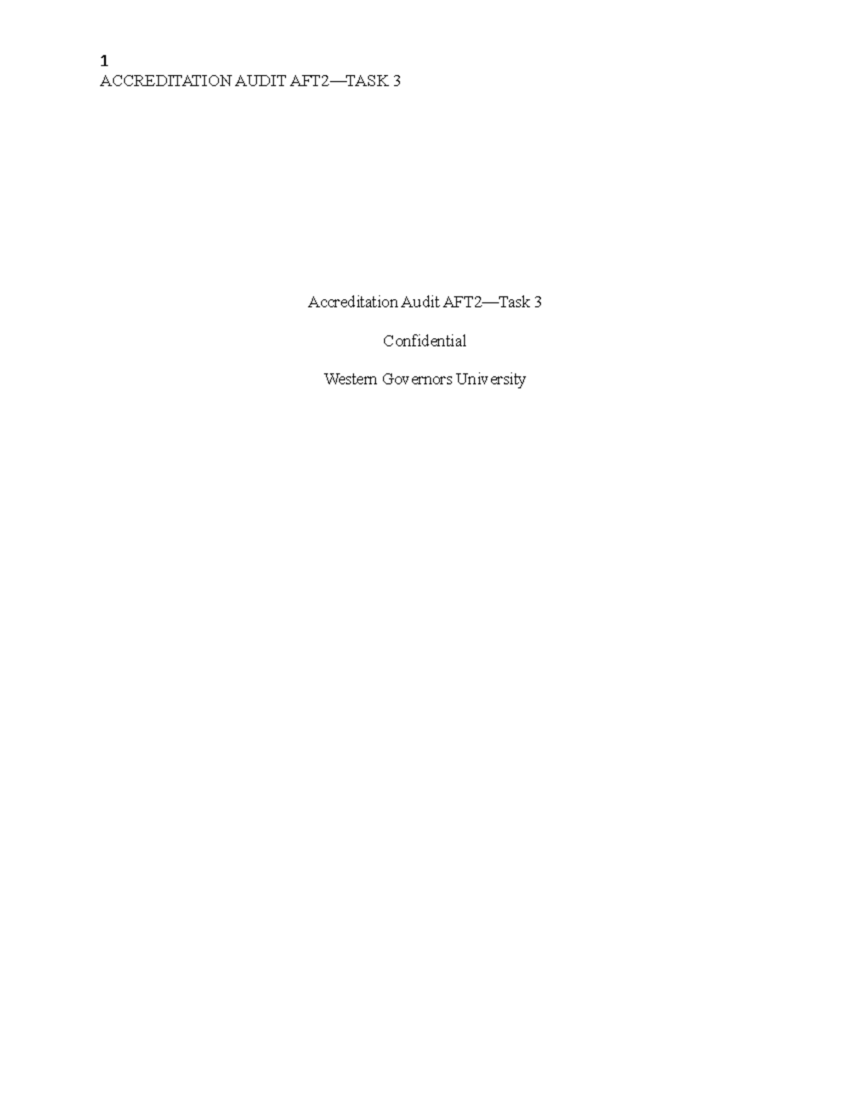 AFT2 Accreditation Audit Task 3 Report: Compliance Evaluation Findings ...