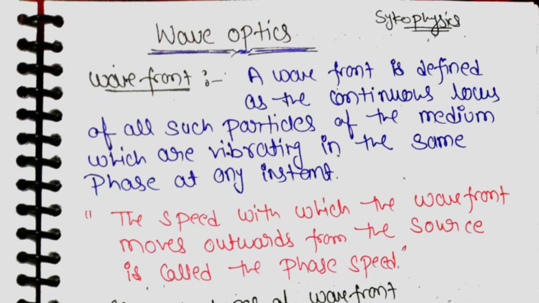 Wave Optics Notes - Sykophysics Concepts and Principles - Studocu