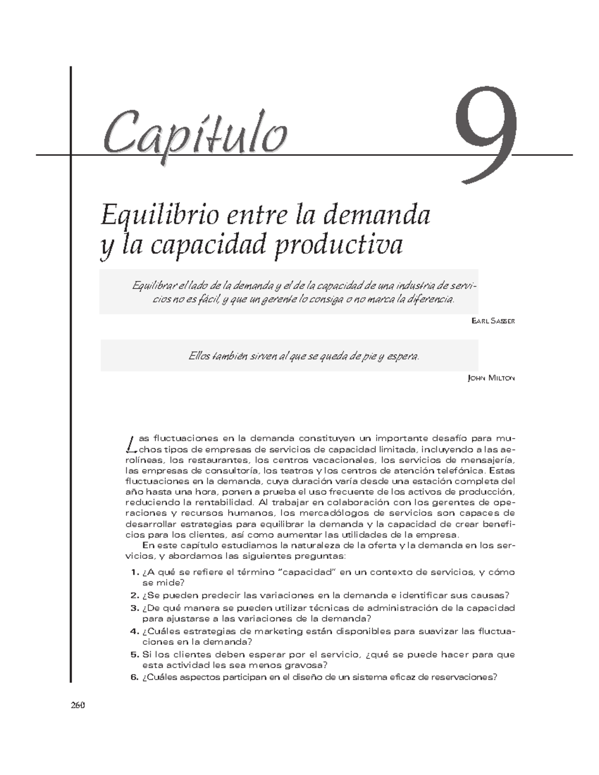 Capítulo 9: Equilibrio entre la Demanda y la Capacidad Productiva - Studocu