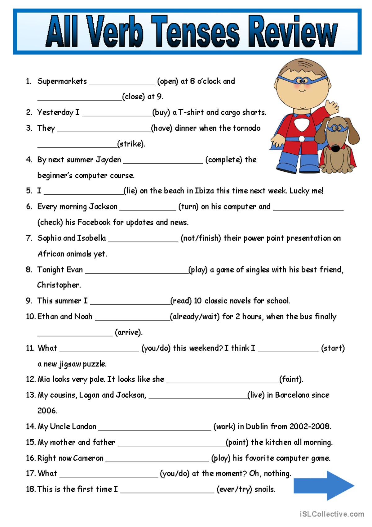 Comprehensive Review of All English Verb Tenses with KEY - Studocu