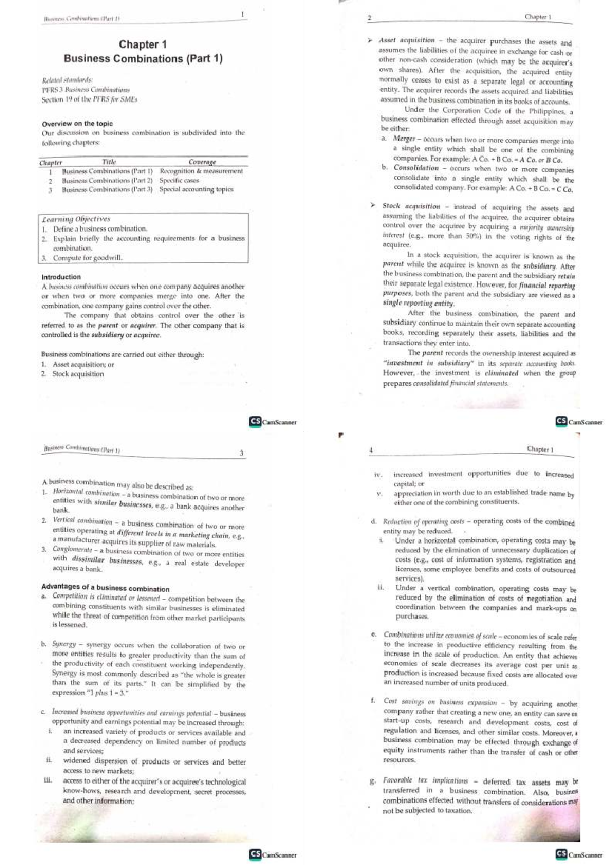 Business Combinations (Part 1 & 2) - Lecture Notes on PFRS 3 - Studocu