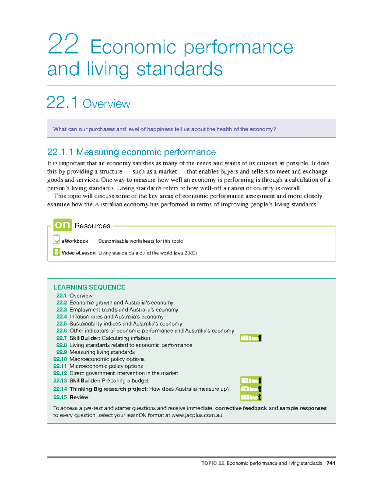 C22 Economic Performance and Living Standards: An Overview of Key ...