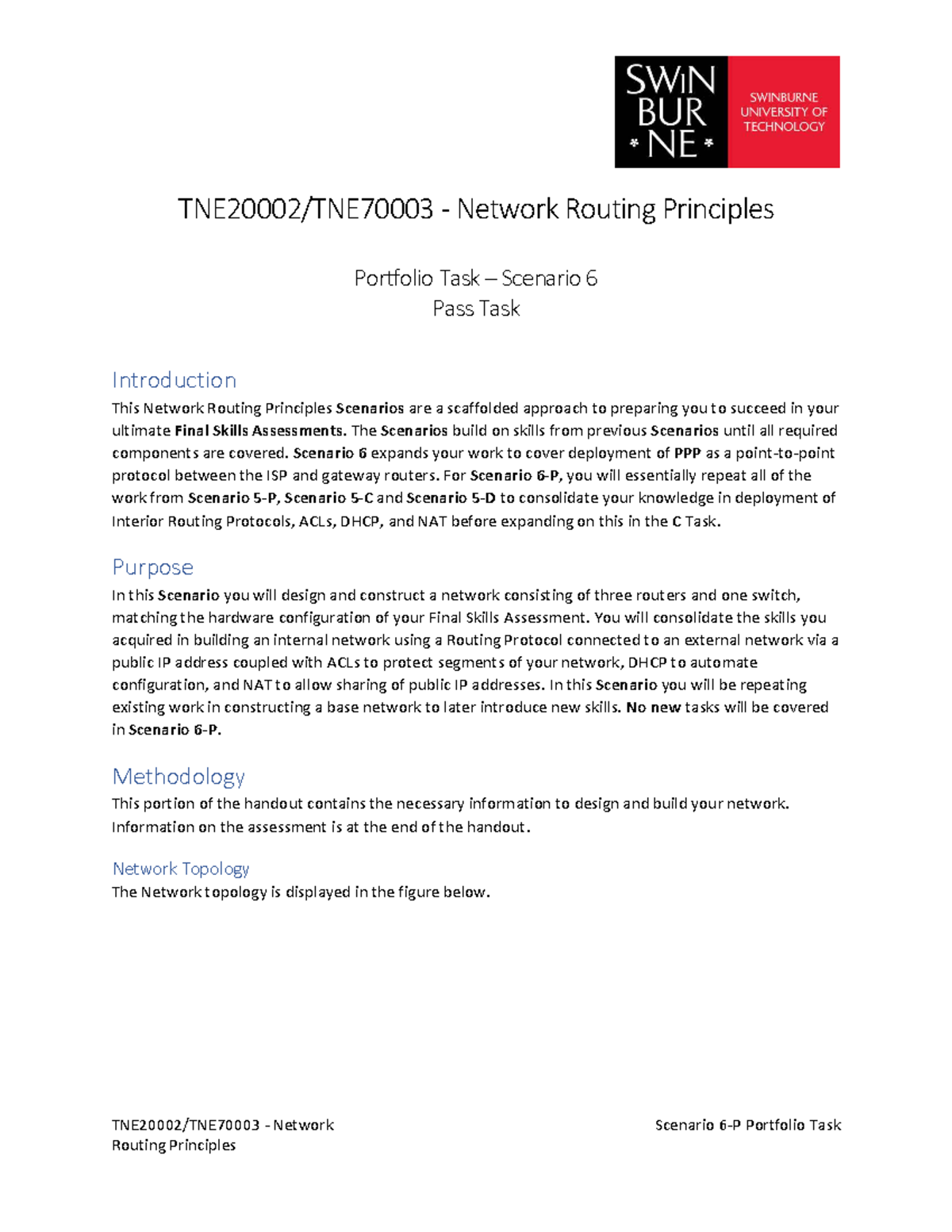Network Routing Principles (NRP) Scenario 6 Portfolio Task Guide - Studocu