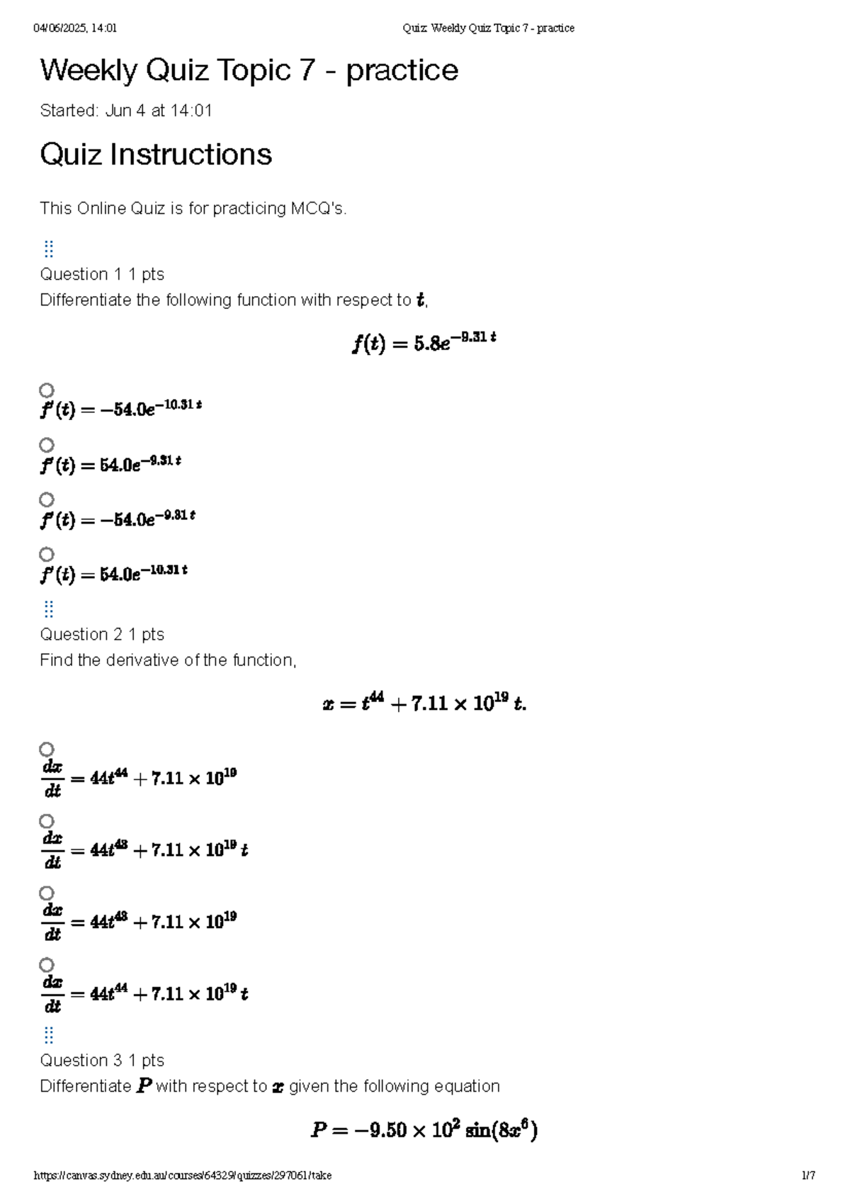 14:01 Quiz: Weekly Quiz Topic 7 Practice Questions and Solutions - Studocu