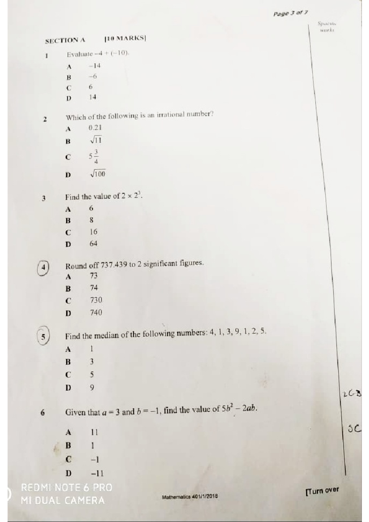 2018 Mathematics Paper 1 Past Exam Questions and Solutions - Studocu