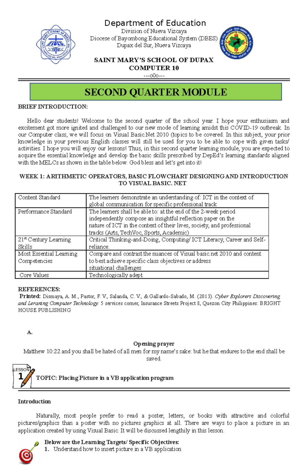 Computer 10 - Programming 2nd Quarter - Introduction to Computer - Studocu