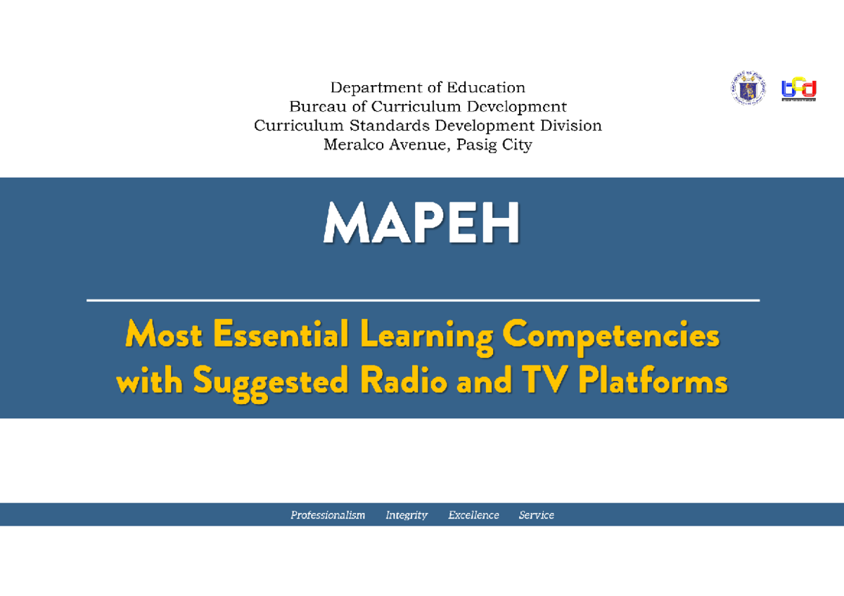 MAPEH 1-4: Final MELC Overview for Music Learning Competencies - Studocu