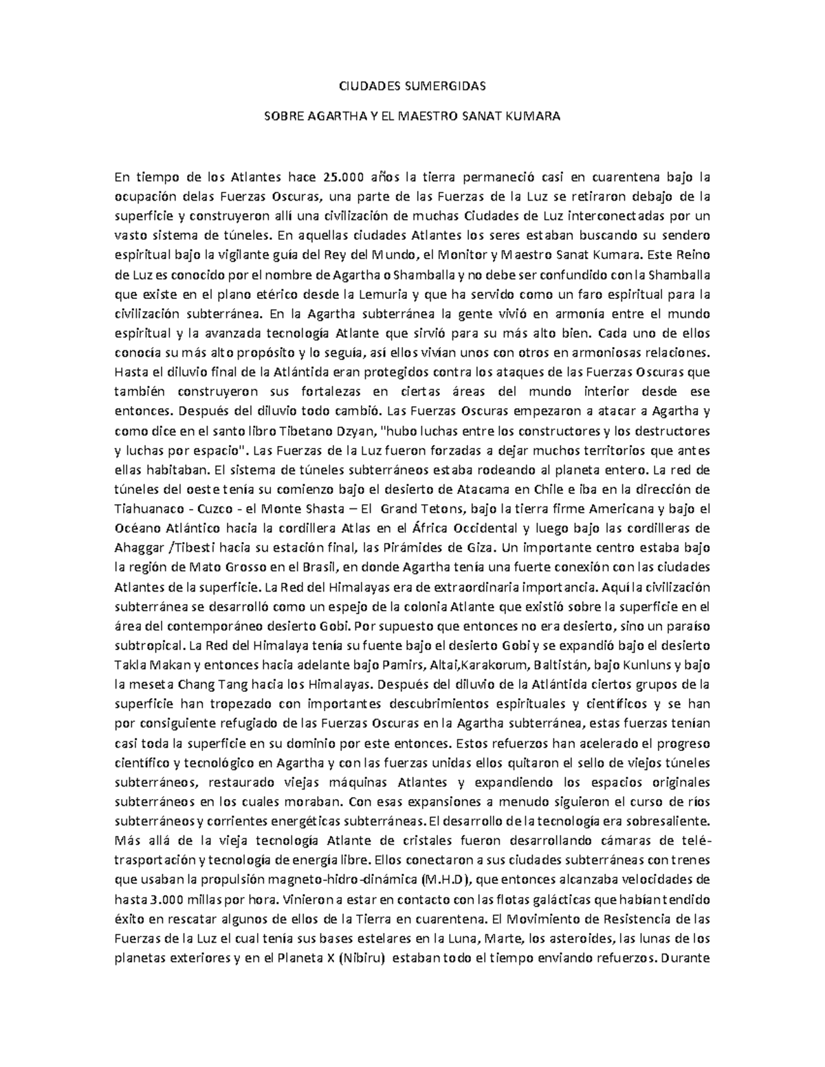 Agartha y las Ciudades Interiores: Luz y Tecnología de la Atlántida ...