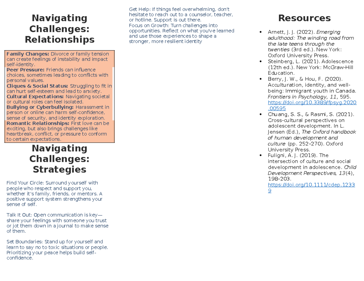 PSY 322 Module Four Assignment: Navigating Relationships & Identity ...